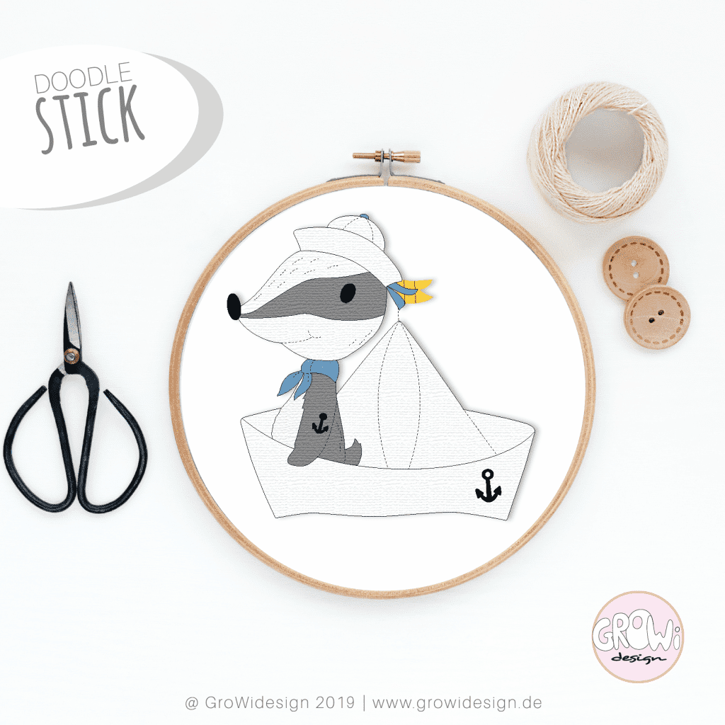 Kreative Sommerprojekte mit Ahoi DACHS Stickdatei