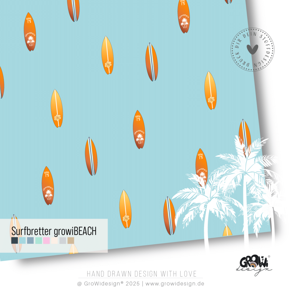GrowiBEACH Surfbretter Stoffdesign